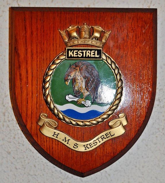 HMS KESTREL WALL shield plaque crest Royal Navy RN naval RNAS Fleet Air ...