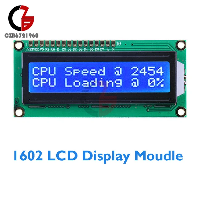 1602 LCD DISPLAY Module 16x2 Character Blue Backlight HD44780 ...
