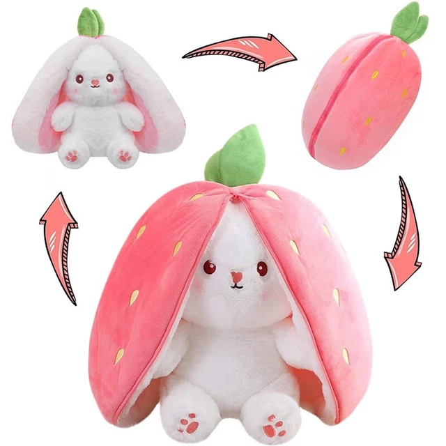 18/35CM CARROT RABBIT Plush Toy Stuffed Soft Bunny Hiding In Strawberry Bag Toys £6.19 - PicClick UK