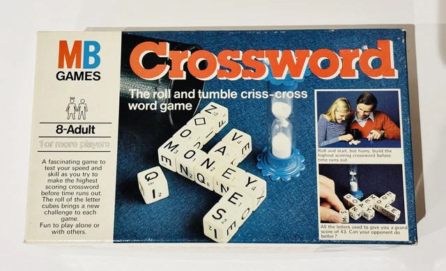 ORIGINAL CROSSWORD BOARD Game MB GAMES Vintage 1978 Family Word Fun ...