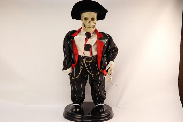 RARE GEMMY GANGSTER Zoot Suit Dancing Skeleton Singing Halloween ...