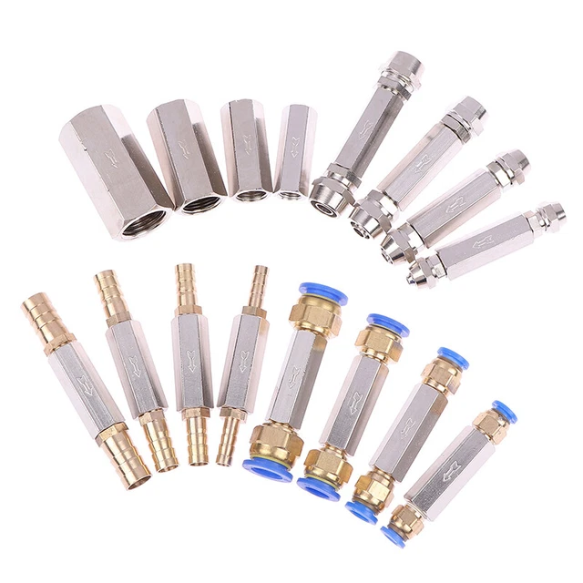 PNEUMATIC CHECK VALVE OD Hose One Way Valve Air Compressor Pipe Fitting ...