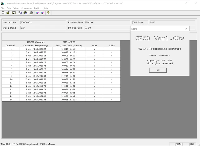 DESCARGA SOFTWARE PROGRAMACIÓN RADIO VERTEX CE53 v1.0 para VX-146 EUR 18,92 - PicClick ES