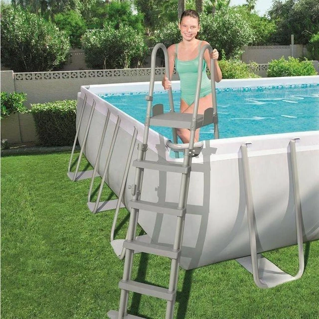 BESTWAY POOL LADDER safety ladder entrance ladder 132 cm swimming pool ...