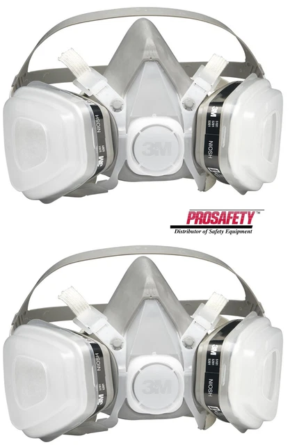 2-3M DISPOSABLE HALF Face Respirator Facepiece Paint Spray Pesticide ...