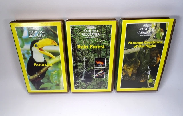 3 VINTAGE NATIONAL Geographic VHS Video Tapes Wildlife Centennial ...