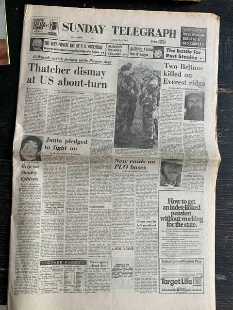 SUNDAY TELEGRAPH NEWSPAPER 6th June 1982 - Falklands War £13.19 ...