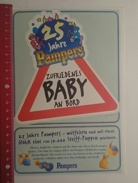 AUFKLEBER/STICKER: 25 JAHRE Pampers zufriedenes Baby An Bord (061216153 ...