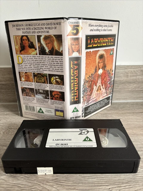 VINTAGE LABYRINTH VHS VHS Fantasy Film Channel 5 Edition David Bowie £6 ...