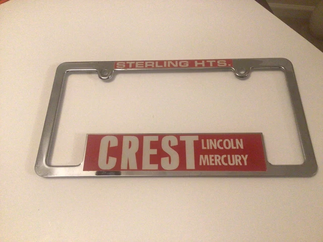 VINTAGE STERLING HEIGHTS Michigan Crest Car Dealership Metal License ...