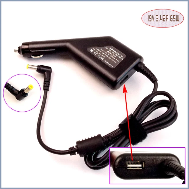 NOTEBOOK DC POWER Adapter Car Charger +USB for Acer Aspire 9110 9112 ...