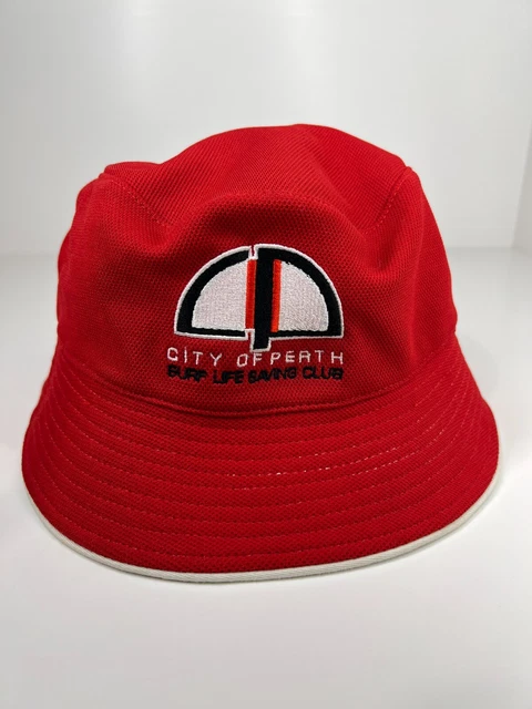 CITY OF PERTH Surf Life Saving Club bucket hat red M - L 56cm - 57cm ...