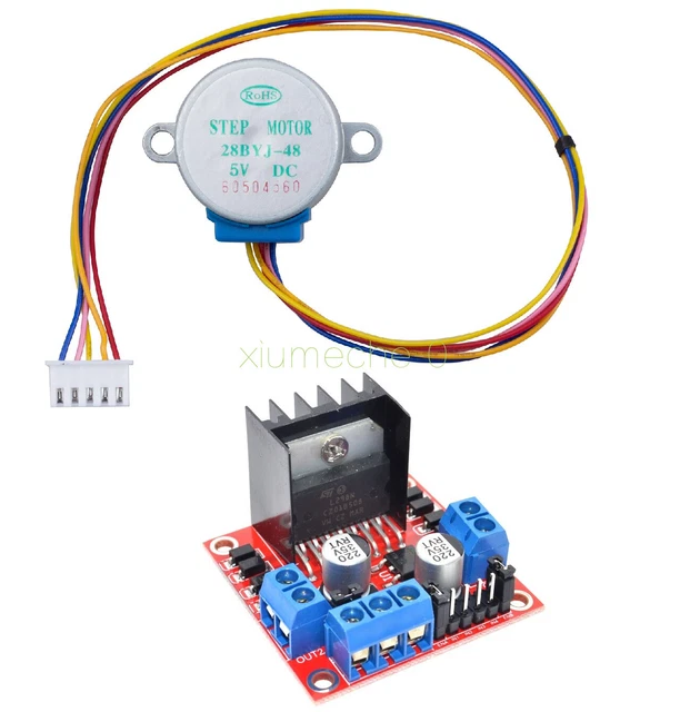 STEPPER MOTOR DRIVE Module L298N Dual H Bridge DC+28BYJ-48 12V Stepper ...