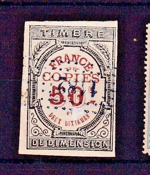 TIMBRE FRANCE FISCAUX Dimension Obliteration Gros Chiffres-Obl.tb-Vscan ...