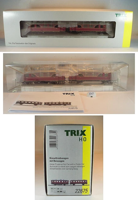 TRIX H0 22675 Dieseltriebwagen mit Beiwagen BR VT 75.9 & VB 140 DB DCC ...