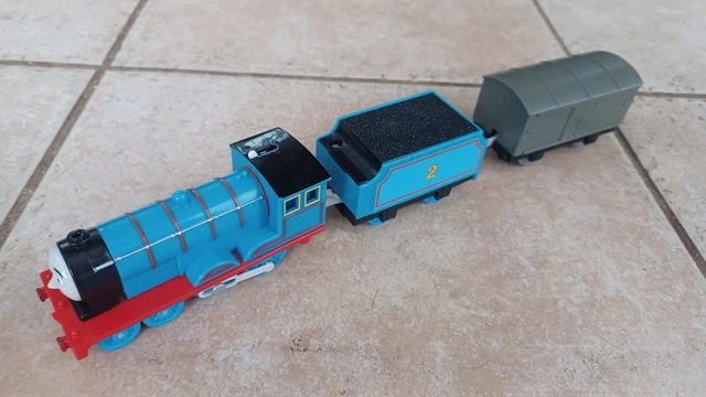 THOMAS TRACKMASTER EDWARD Train with tender & truck, RARE battery ...