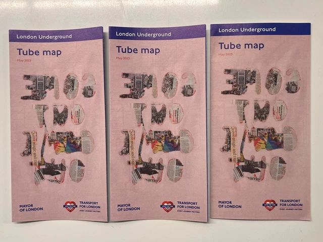 (3X) TFL LONDON Underground Tube Map - May 2023 $1.86 - PicClick CA