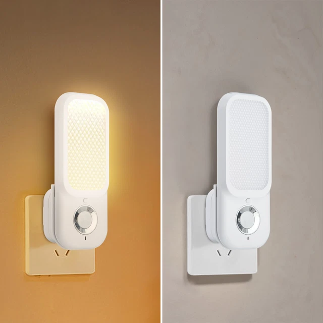 LED PLUG IN PIR Motion Sensor Hallway Socket Home Bedroom Night Light ...