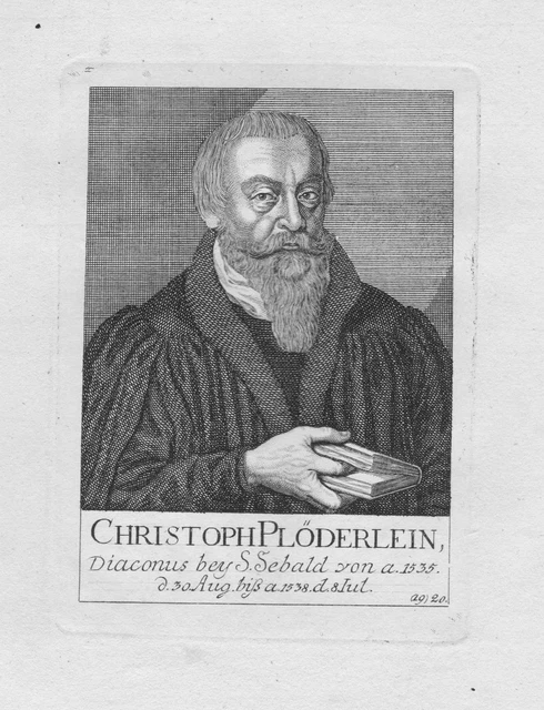 CHRISTOPH PLÖDERLEIN DIAKON Sebalduskirche Nürnberg Kupferstich ...