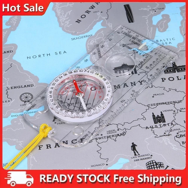 ORIENTEERING CAMPING SCOUTS Baseplate Map Magnifying Compass Ruler ...