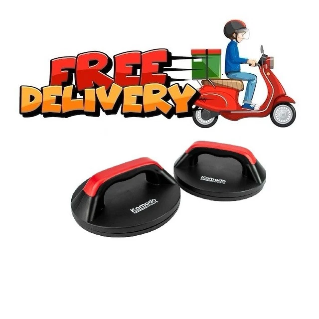 ROTATING PRESS UP Bars Red Push Ups Handles Stands Grips Home Gym ...