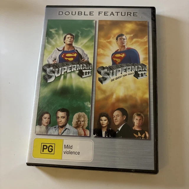 SUPERMAN III & IV (DVD, 1987) Christopher Reeve Region 4 *New Sealed ...
