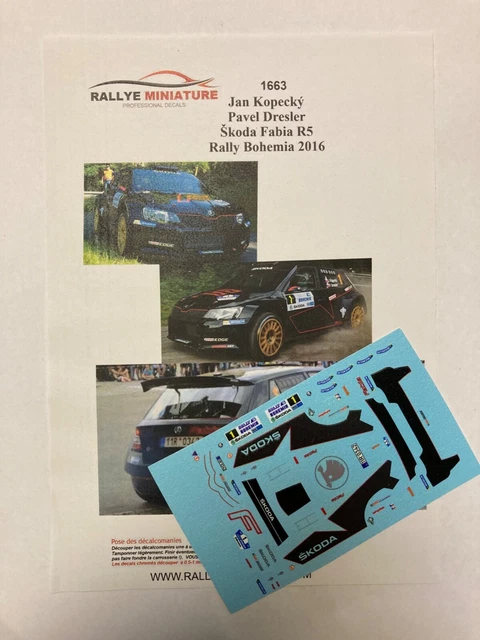 DECALS 1/43 SKODA Fabia Kopecky Rally Bohemia 2016 Rallye EUR 5,99 ...