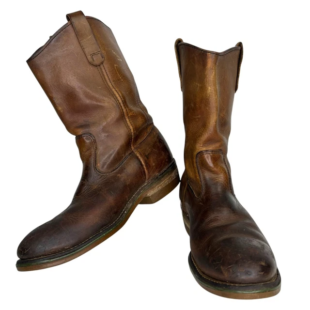 RARE VINTAGE RED Wing Shoes Heritage Pecos Tan Roper Boots Nailseat 10 ...
