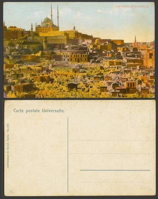 EGYPT OLD COLOUR Postcard Cairo Cemetery and Citadel Cimitiere et ...