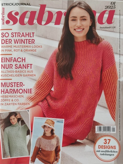 ZEITSCHRIFT SABRINA 01/2025, Strickjournal, Stricken, Handarbeit EUR 4 ...