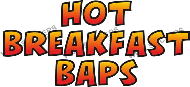 CATERING TRAILER STICKER Hot Breakfast Baps food decals van unit ...