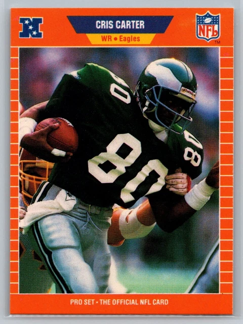 (4) ENSEMBLE DE cartes recrue Cris Carter 1989 Score Topps Pro + 1990 ...