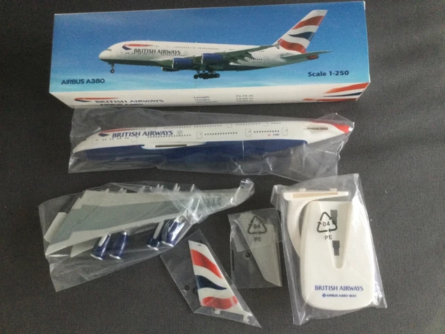 BRITISH AIRWAYS AIRBUS A380 G-XLEA PPC Push Fit Model 1:250 Scale £29. ...