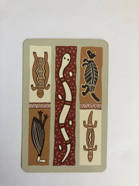 AUSTRALIAN ANIMAL ABORIGINAL Dot Painting Retro Art Swap Playing Card ...