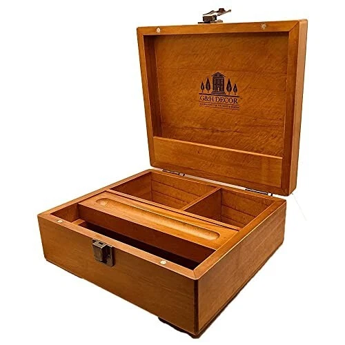 PINE WOODEN SMOKERS Stash Box - Cigarette Cigar Tobacco Storage Gift ...