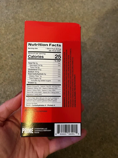 PRIME HYDRATION ENERGY Drink Powder Sachets 6 In A Box Blue Raspberry £ ...