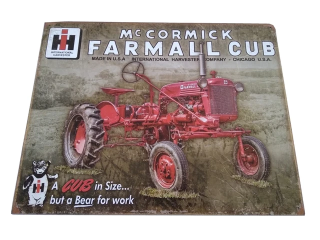 MCCORMICK FARMALL CUB Antique Tractor TIN SIGN Metal Wall Art Poster Ad £18.01 - PicClick UK