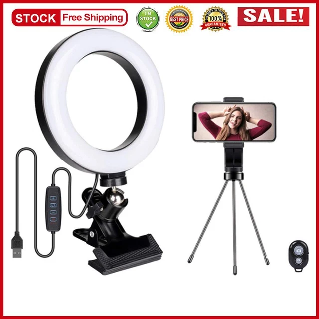 NEW 6 INCH LED Ring Light for Laptop with Metal Tripod+Clamp+Bluetooth ...
