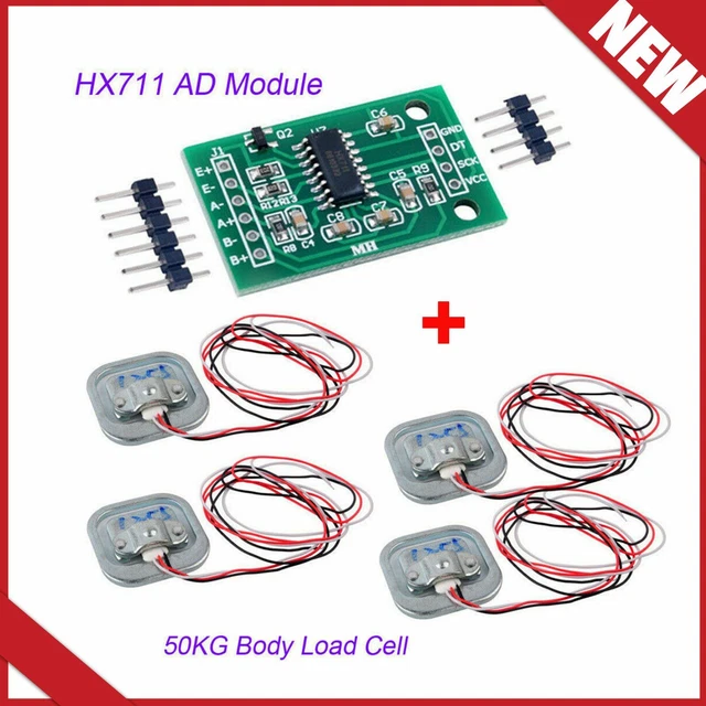 4PCS 50KG HUMAN Scale Load Cell Resistance Weighing Sensor +HX711 AD ...