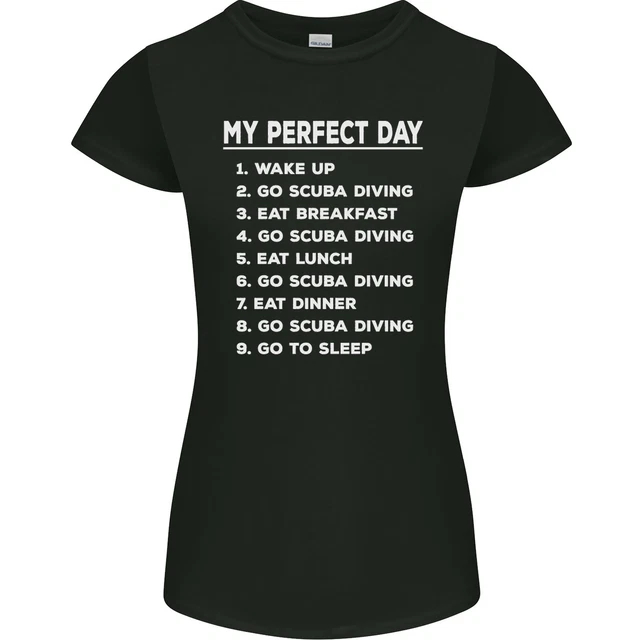 MON JOUR PARFAIT Plongée Sous-Marine Femme Coupe Petite T-Shirt EUR 16 ...
