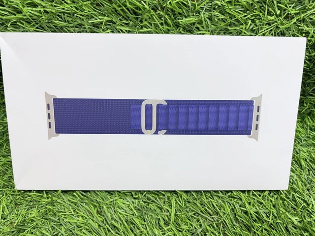 GENUINE APPLE WATCH 49mm Navy Alpine Loop Natural Titanium Finish Small ...