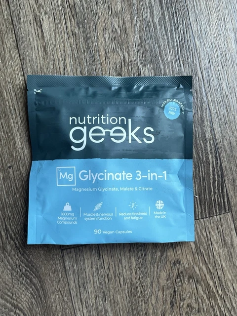 NUTRITION GEEKS MAGNESIUM Glycinate 3-in-1 Complex 1800mg Magnesium ...