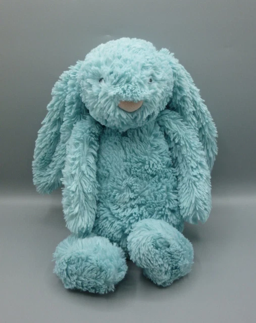JELLYCAT MEDIUM AQUA Bashful Bunny Rabbit Blue Soft Plush Toy 12 ...