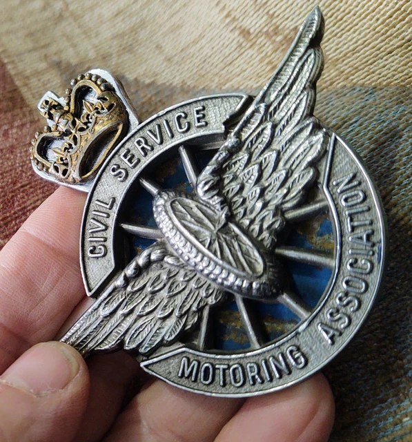 RARE VINTAGE VEHICLE Car Radiator Badge CIVIL SERVICE MOTORING ...
