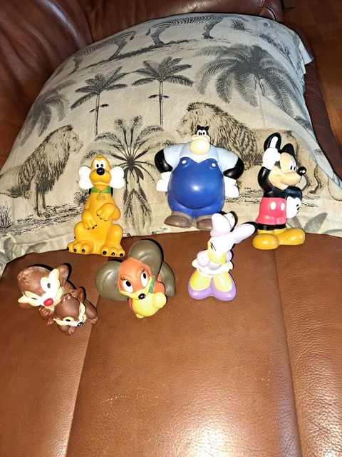 MICKEY MOUSE CLUBHOUSE Set Of 6 Bath Figure Toys Pete Pluto Chip N Dale ...