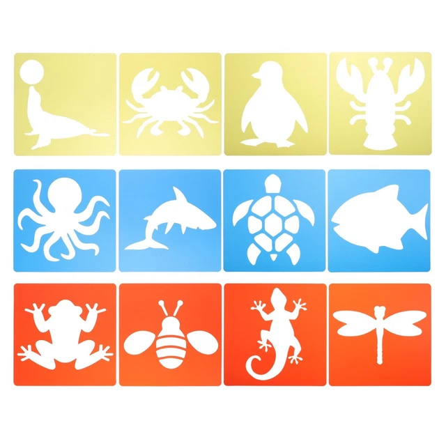 ANIMALS SHAPED DIY Stencils Children's Drawing Template Kids Painting ...