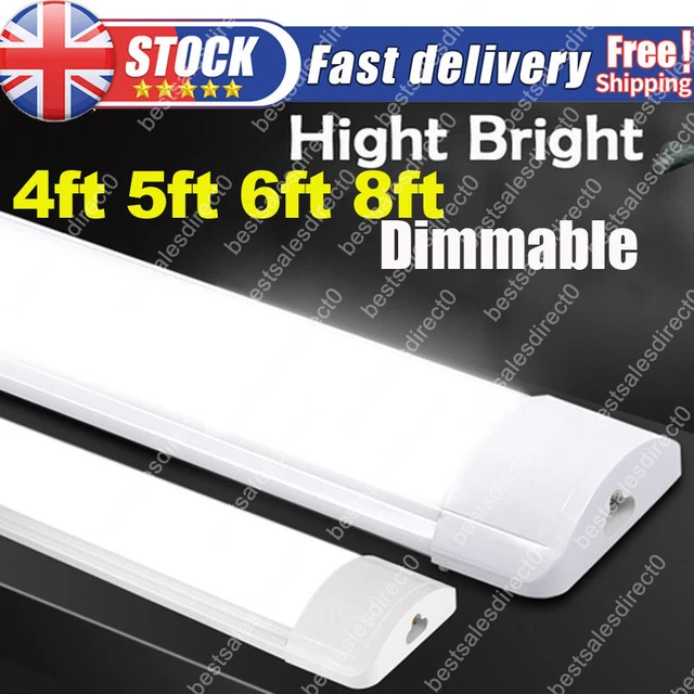 LED STRIP LIGHTS Batten Tube Light Office Shop Garage Ceiling Lamp ...