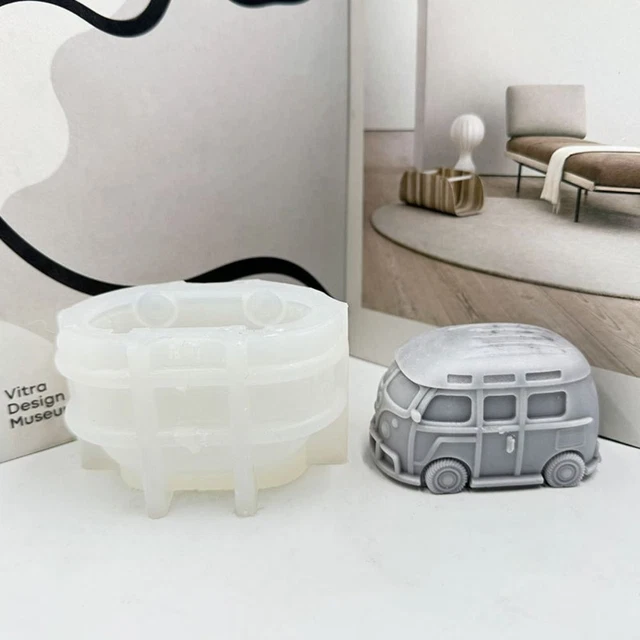 3D BUS SHAPE Candle Mold Soap Mold Pouring Mould DIY Plaster Mold Home ...