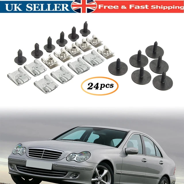 24X UNDER ENGINE Cover Undertray Clips Screws For Mercedes C Class W203 ...