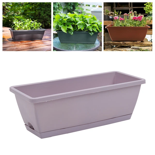 5 X TROUGH Plant Pot Long Plastic Planter Outdoor Garden Window Herb ...